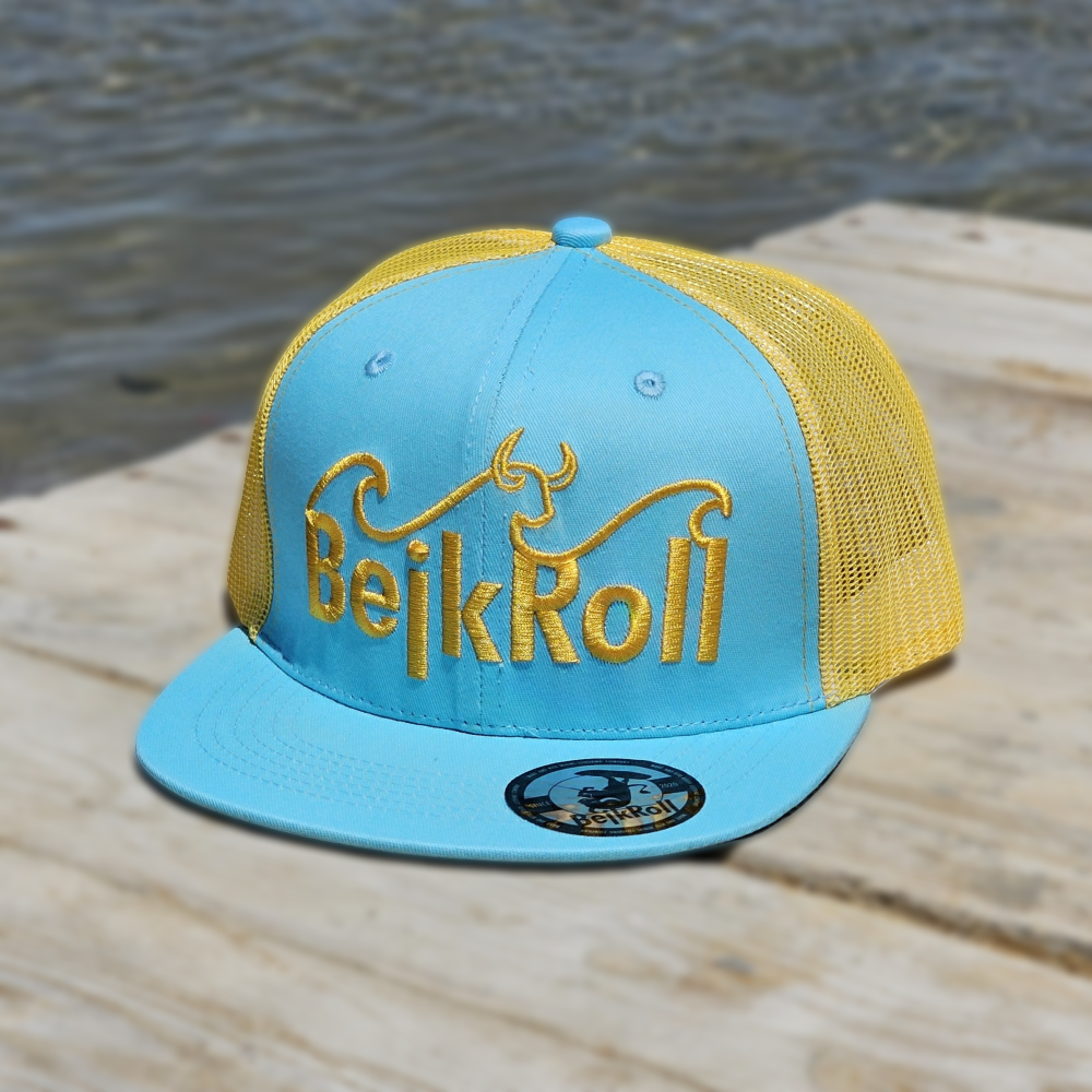 Cap SNAP Trucker blue yellow with WAVE logo